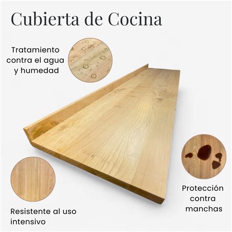 Cubierta De Cocina En Madera Maciza Acabado Hidrorrepelente Casa Zaru