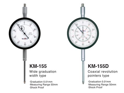 Teclock Long Stroke Dial Indicator 50 0 01mm Km 155 Series Msp Metrology