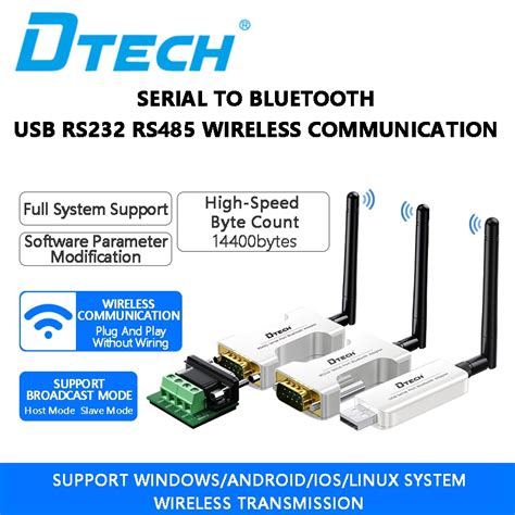 Dtech RS232 Serial Port to Bluetooth Serial Port Module to RS232 485 422 ไรสายโปรงใสการสอสาร