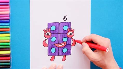 How To Draw Number 6 Numberblocks Youtube