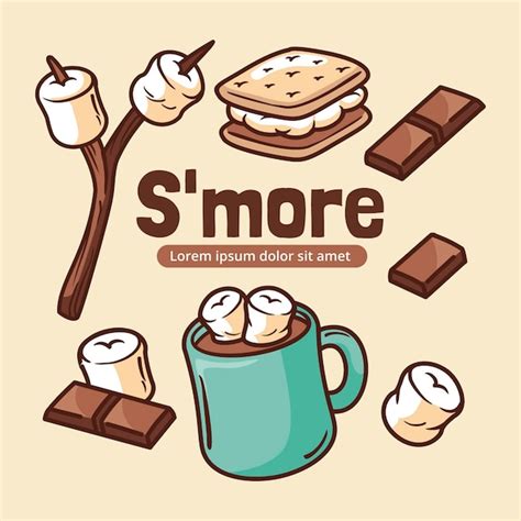 Free Vector Hand Drawn Smores Dessert Illustrated