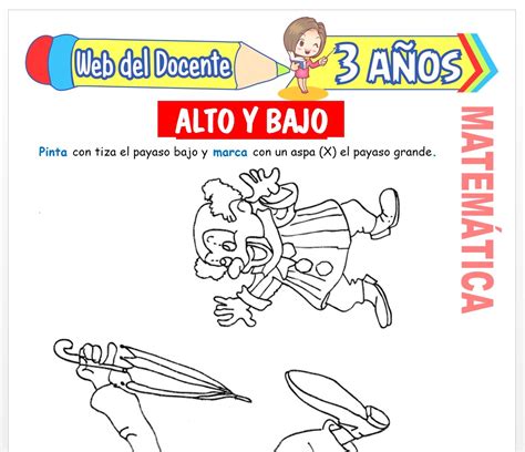 Noción De Alto Y Bajo Para Niños De 3 AÑos Web Del Docente