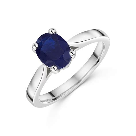 Platinum 181ct Oval Cut Sapphire Solitaire Ring