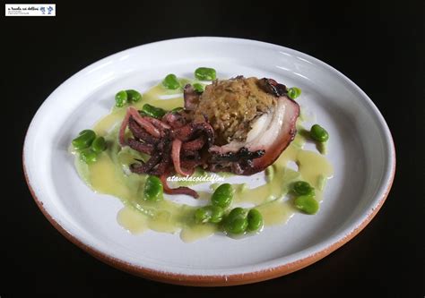 Seppia Ripiena Su Crema Di Patate E Fave Fresche A Tavola Coi Delfini