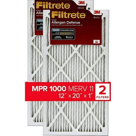 Filtrete 12x20x1 Allergen Defense Air Filter Dust Reduction Furnace