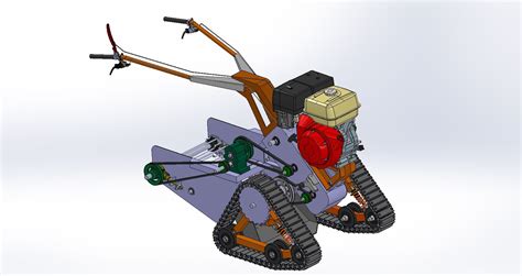 Hand Tractor With Root Crop Digger 3d Model 50 Sldas Free3d