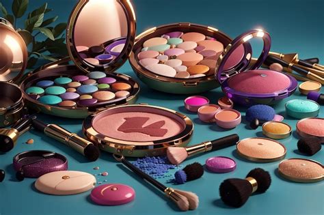 Premium Photo Makeup Tools And Eyeshadow