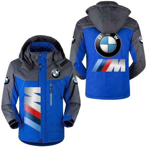 Bmw M Windbreaker Ski Jacket Hooded Fleece Long Jacket Customize Name