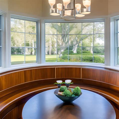A Cozy Breakfast Nook With A Built In Bench A Round Table And A