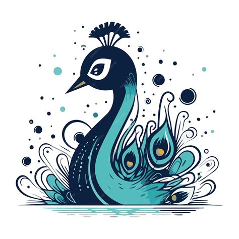 Premium Vector Peacock With Peacock Feather Hand Drawn Vector