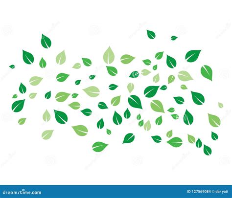 Flying Leaves Vector Stock Vector Illustration Of Green 127569084