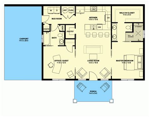 2 Bedroom 1100 Sq Ft House Plans
