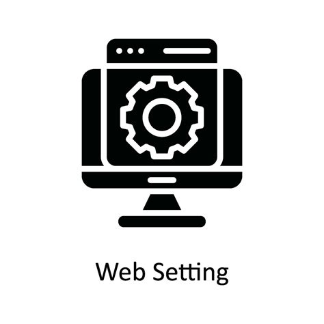 Web Setting Vector Solid Icon Design Illustration Network And