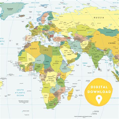 World Map Hemispheres Labeled
