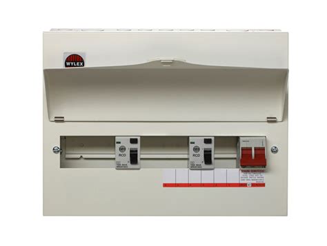 Acrelane Timber Wylex 10 Way Skeleton Board Split Load Cw Main Switch