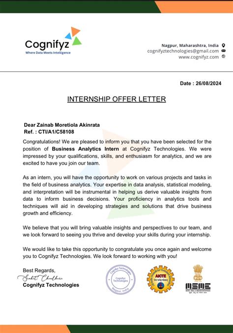 Dataanalytics Businessanalytics Cognifyz Cognifyztech Cognifyztechnologies Zainab Akinrata