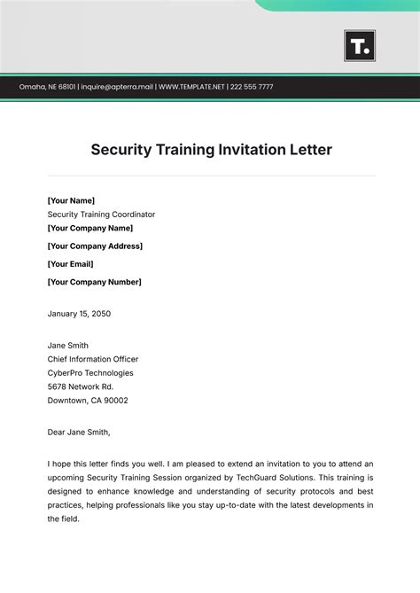 Free Security Letter Templates Editable And Printable