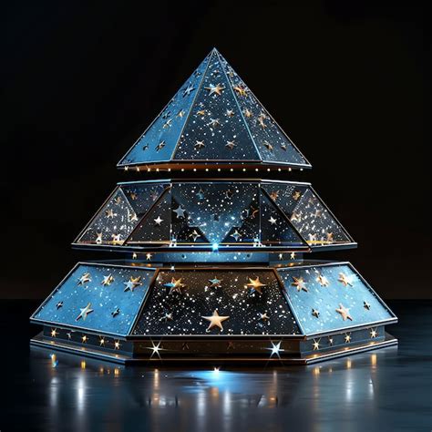 Premium Photo Dodecagonal Pyramid 2 Tiers Podiums With A Metallic
