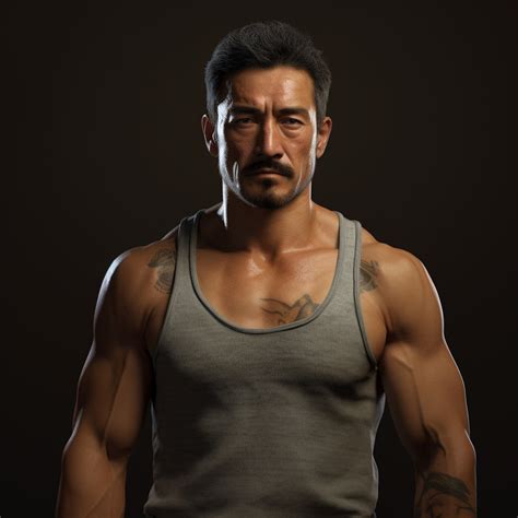 一个东方强壮男人，写实，强壮健身，半身，健身房，写实风格， 半身像， 单人， 男人， 站着， 短发， 豆友0nqq的文本出图 自由创作作品