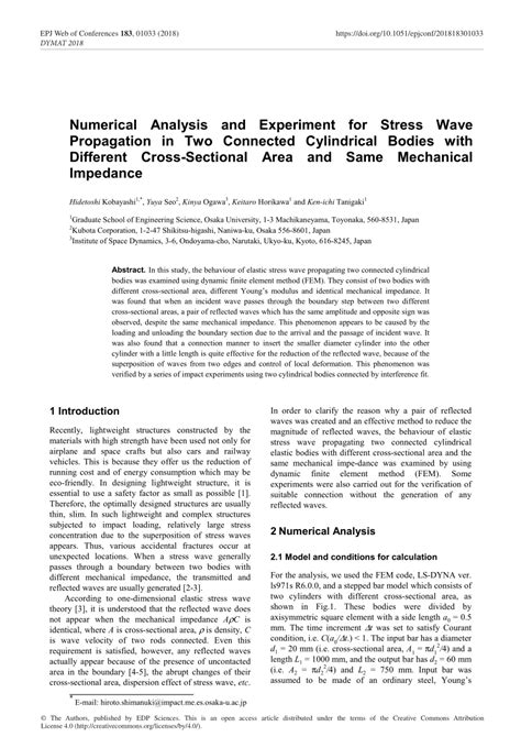 Pdf Numerical Analysis And Experiment For Stress Wave Propagation In