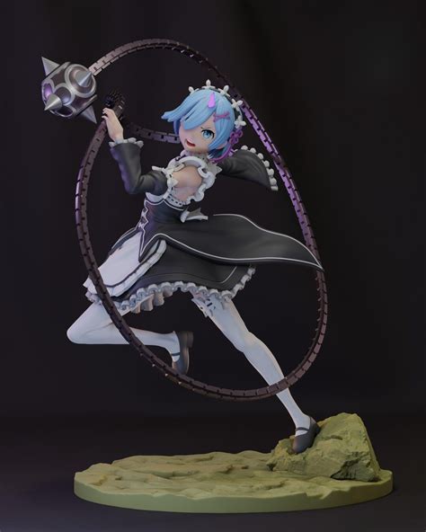 Rem From Rezero Stl Model For Resin Printer Figure 3d Printing High Quality Diorama Etsy