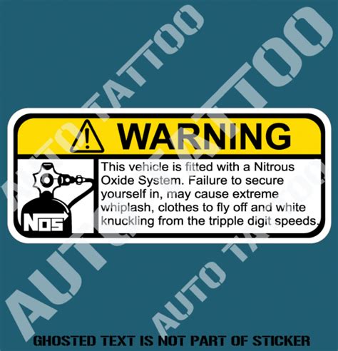 Nos Warning Decal Sticker Auto Tattoo Grafix