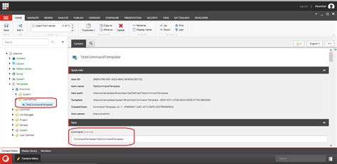 sitecore knowledge transfer example of sitecore command template with