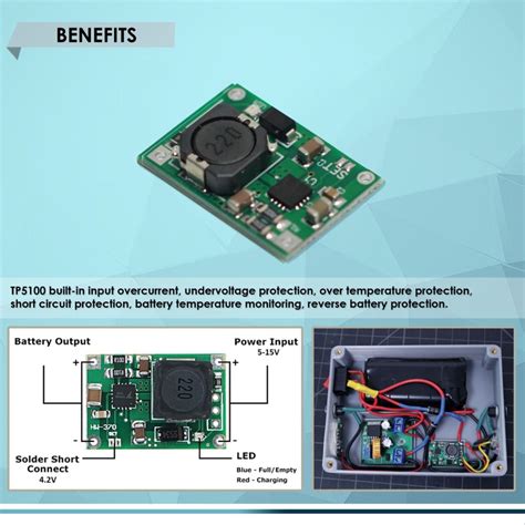 Tp5100 Charging Management Power Supply Module Board 4 2v 8 4v 2a Single Double Li Ion Mobile
