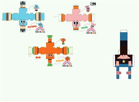 Gumball Darwin And Anais Papercraft