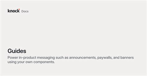 Guides Knock Docs
