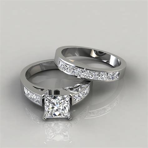Princess Cut Engagement Ring With Wedding Band Princess Cut Modern