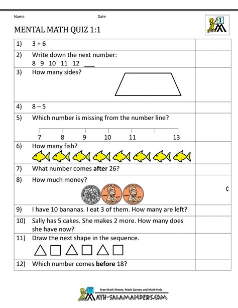 Mental Maths Worksheets