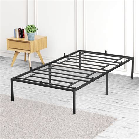 M Optimized Twin Size Bed Platform Frame Metal Twin Bedframe No Box