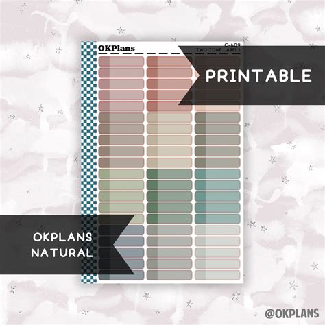 Two Tone Label Natural Printable C 609 Multicolor Function