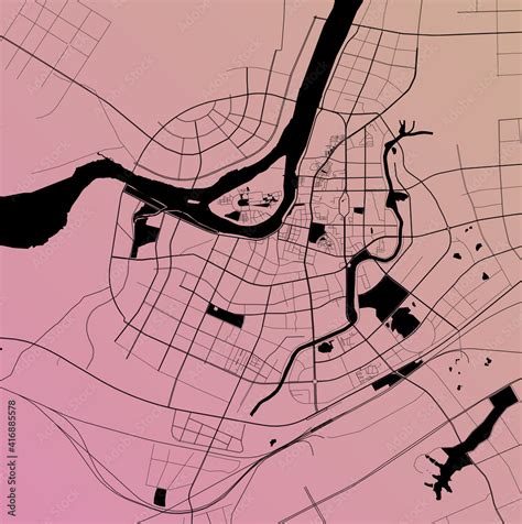 Luan Anhui China Chn Urban Vector City Map With Parks Rail And Roads Highways