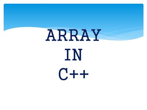 Array In C Pptx