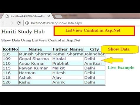 ListView Control In Asp Net C Hindi Learn Asp Net YouTube