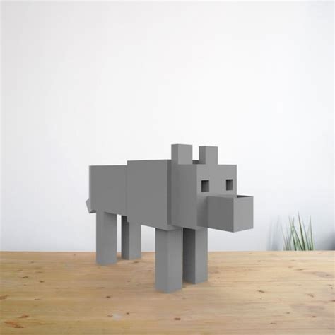 🐺 Wolf Minecraft・ Stl File For 3d Printing・cults