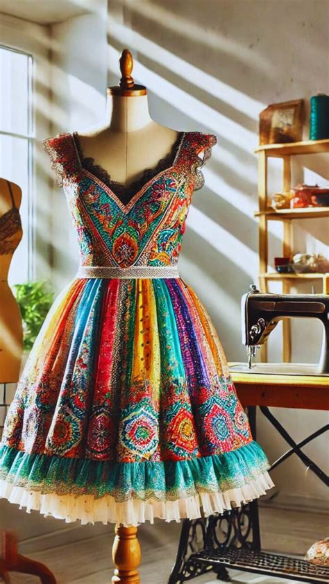 Hobby Sewing Inspiration Stunning Homemade Colorful Summer Dress