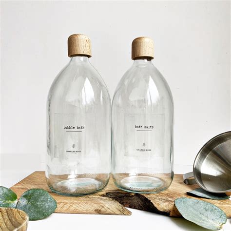 Bath Salts And Bubble Bath 1l Bottle With Label Charlie Rose Vintage