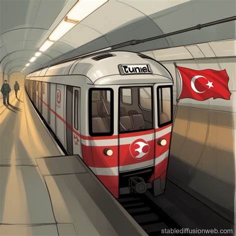 Underground Train With Turkish Flag In Tunnel Stable Diffusion Online