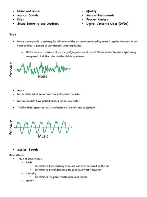 Noise And Music Pdf Pitch Music Sound