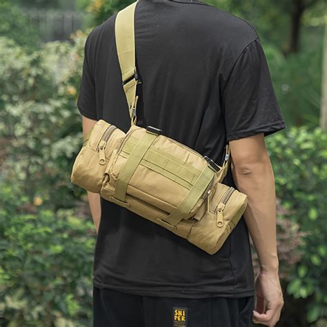 Waterresistant Nylon Crossbody Bag For Hiking Climbing Camping