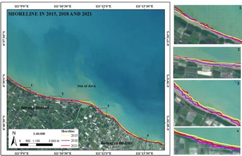 Shoreline Extraction The Tss Value From 2015 To 2021 Experienced A Very