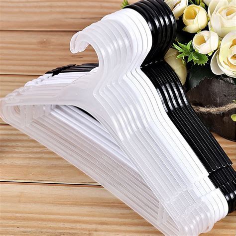 12pcs Plastic Hanger Adult Black Flat Hangers For Clothes Wholesale Bundle Factory Shopee