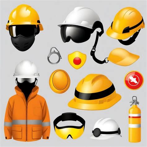 A Collection Of Different Objects Including A Man Wearing A Helmet And Goggles Premium Ai