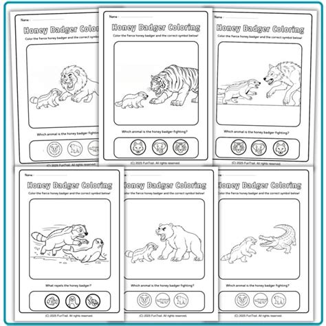 Brave Honey Badger Coloring Coloring Page Activity By Funtrail