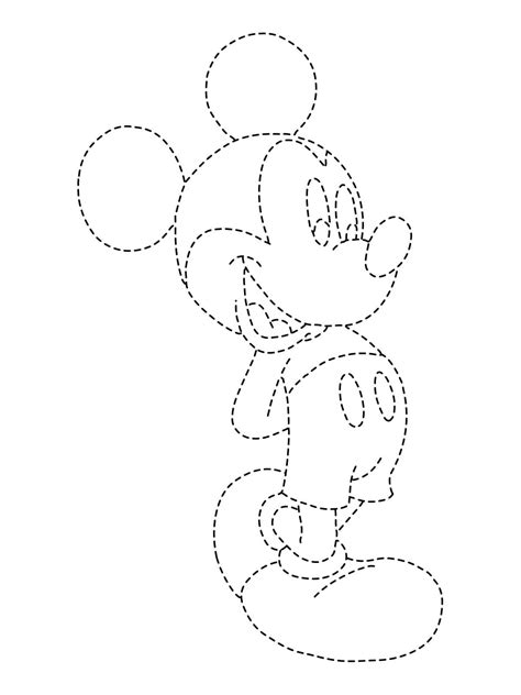 Mickey Mouse Tracing Coloring Pages Coloringlib