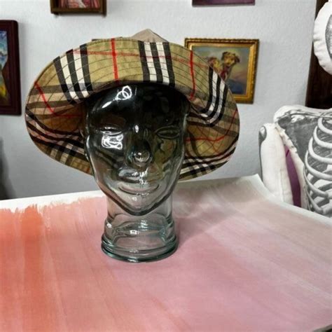 Burberry Accessories Burberrys Vtg Nova Check Plaid Wide Brim