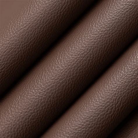Walnut Brown Leather Grain Polyurethane Upholstery Fabric By The Yard